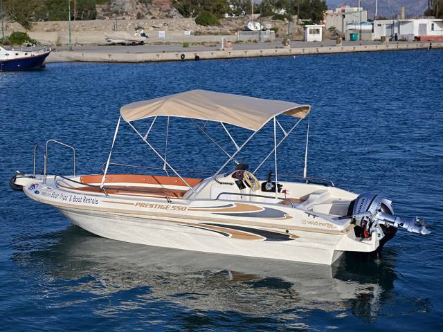 Boat Rental Prestige 550 80Hp in Peleochora Chania South Crete